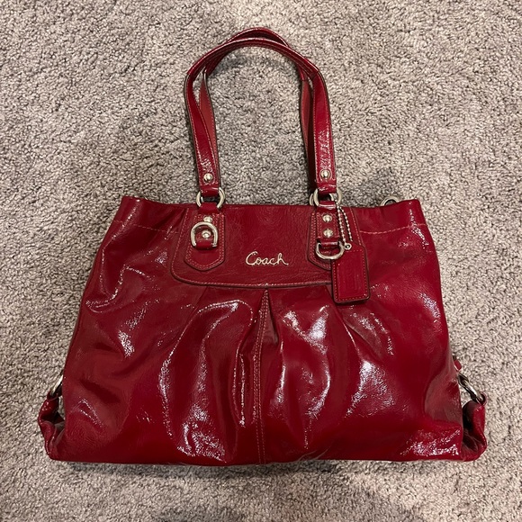 Coach | Bags | Authentic Vintage Red Patent Leather Coach Bag | Poshmark